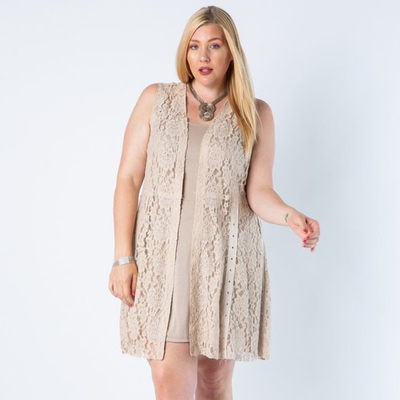 Vocal | Tops | Vocal Cardigan Vest Lace Studs Faux Suede Western Boho ...